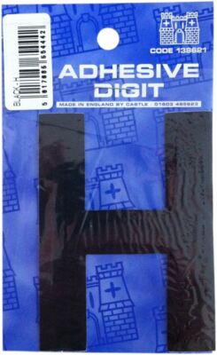 Castle Promotions H - 3in. Adhesive Digit - Black - Pack Of 12 | eBay UK