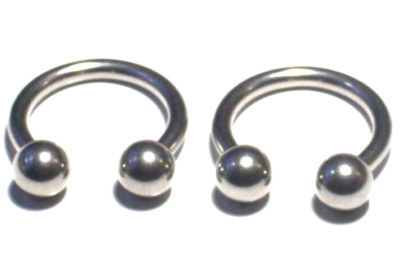 2 8g 3/4 Shiny Polished Horseshoe Rings Surgical Steel 316L Prince ...