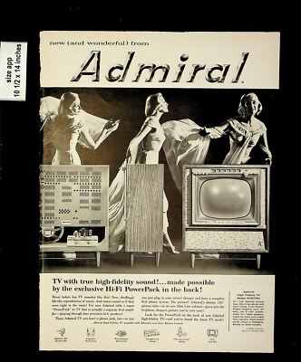 1957 Admiral TV Hi-Fi PowerPack Vintage Print Ad 9767 | eBay