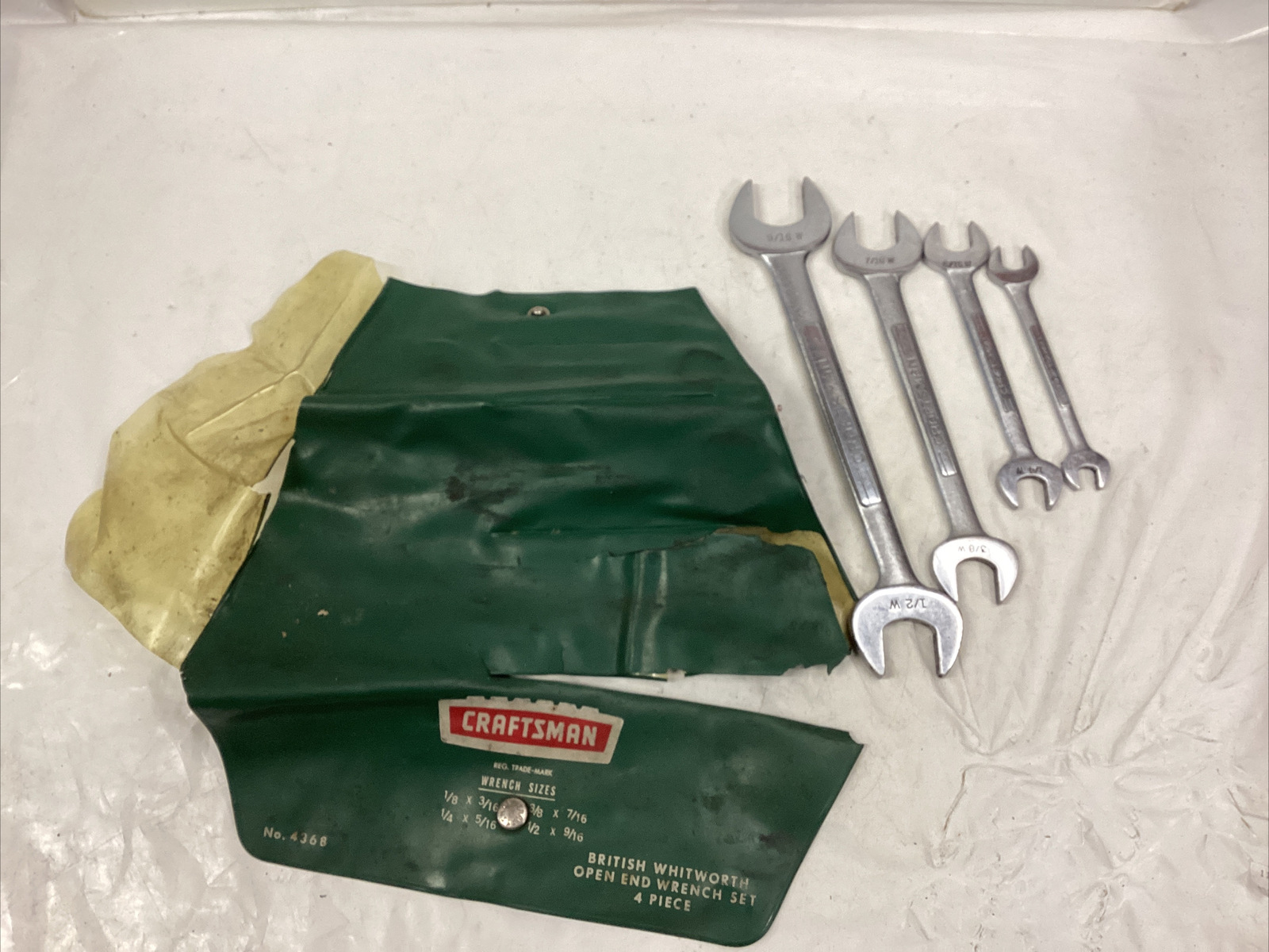 Craftsman Whitworth 4pc Open-End Wrench Set & Pouch MG Morgan Austin ...