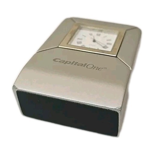 Capital One Promotional Metal Paperweight Desk Clock 3" (Needs New ...