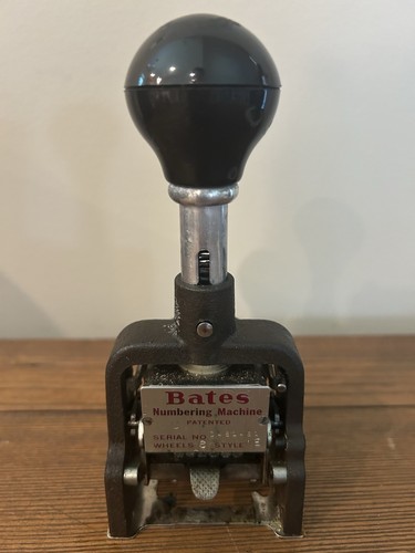 Vintage Bates Multiple Movable Number Machine 6 Wheel Style USA | eBay