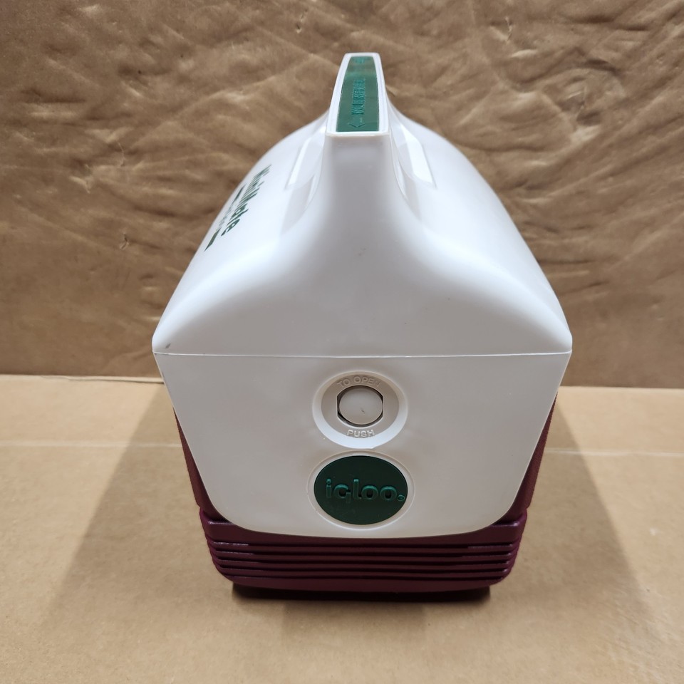 Vintage Mini Mate Cooler by Igloo Made in USA Maroon/Green/White Lunch ...