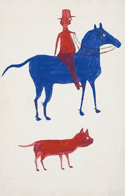 Man on Blue Horse with Dog : Bill Traylor : 1939-42 : Archival Quality ...
