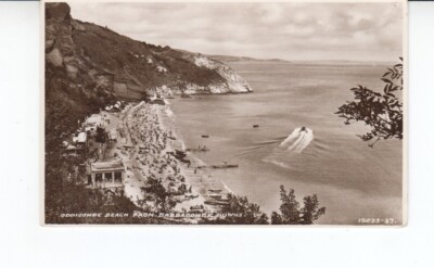 Torquay Postcard. Oddicombe Beach from Babbacombe Downs. 1937. Real ...