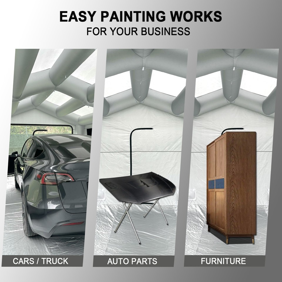 Wziiot Waterproof Inflatable Paint Booth 28X15X10.5FT Portable Spray ...