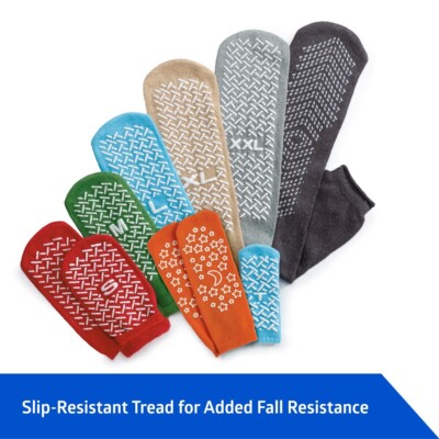 Lot of 3 pairs of Non Skid Anti Slip Hospital Patient Socks Terry ...