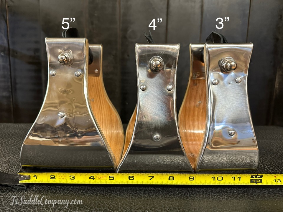Stainless Steel Monel Bell Stirrups 3", 4", 5" / Ranch Saddle / Roping ...