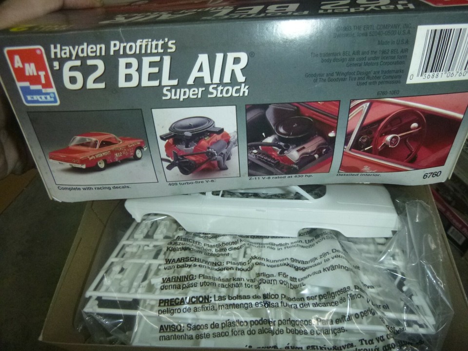 AMT 6760 1962 CHEVY BEL AIR HAYDEN PROFFITT SUPER STOCK 1/25 KIT McM ...