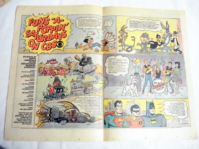 1966 Color Ad CBS Saturday Cartoons Archie Show, Superman, Batman ...