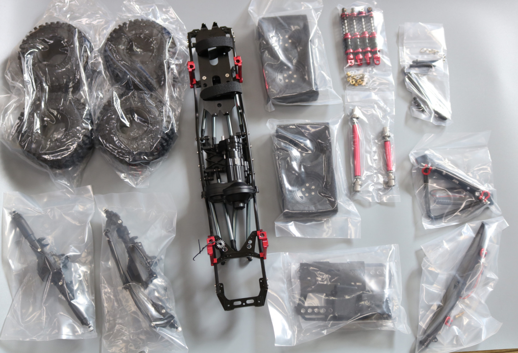 KYX All Metal Upgraded 313mm Axial SCX10 II Chassis Kit w/ Axle Mounted ...