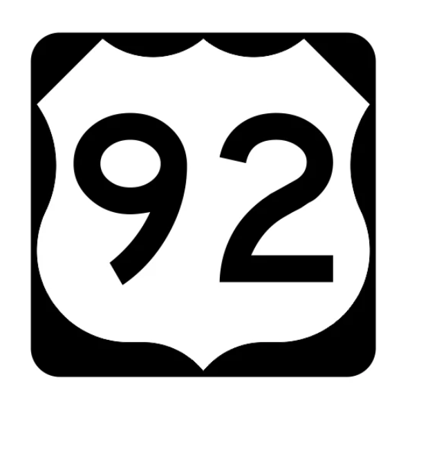 7" us route 92 highway road sign bumper sticker decal usa made | eBay