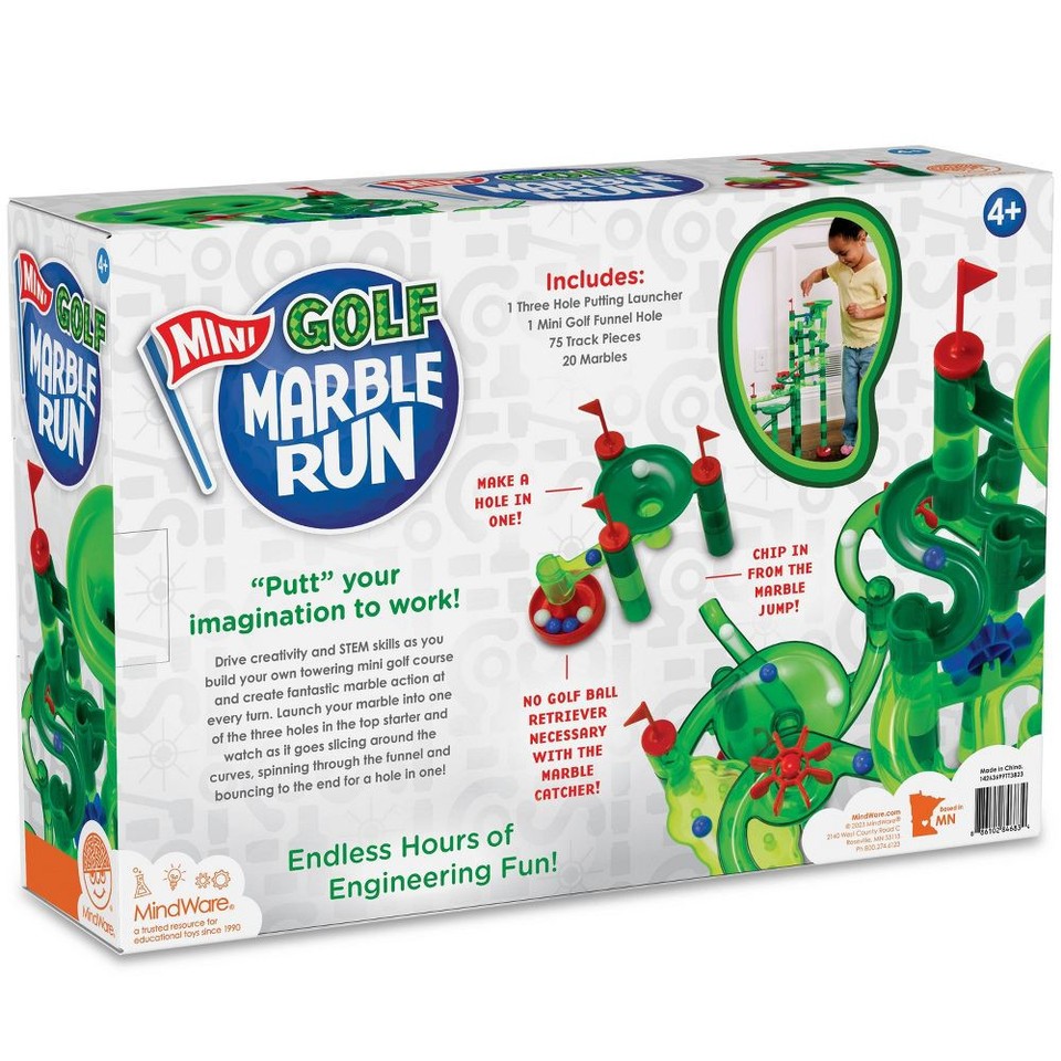 MindWare Mini Golf Marble Run 70pc STEM Toy Launcher Physics Learning ...