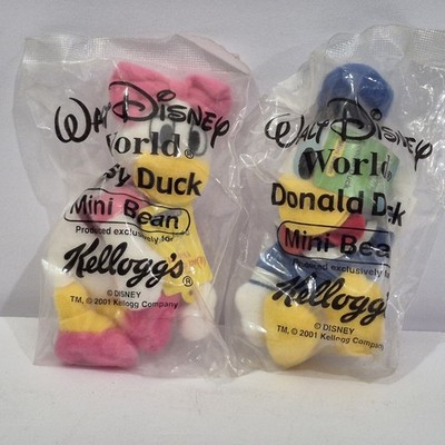 Donald Duck & Daisy Duck Mini Bean Walt Disney World Kellogg's 2001 Toy ...