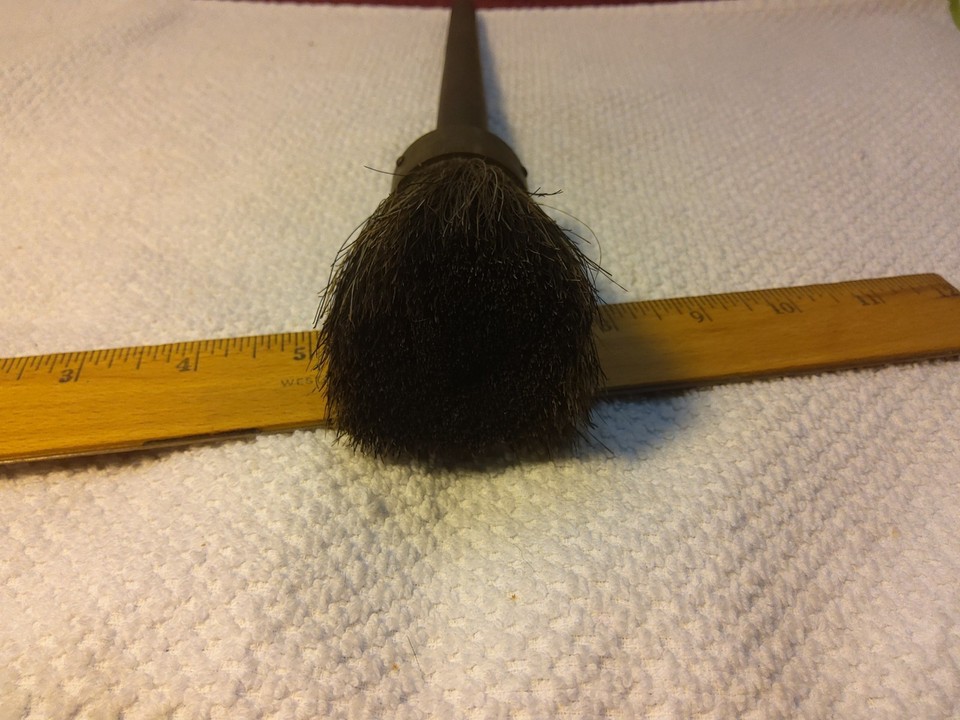 Vintage Shabby Old Tar Brush/Paint Brush, 12 1/4", W/Brass Metal Band ...