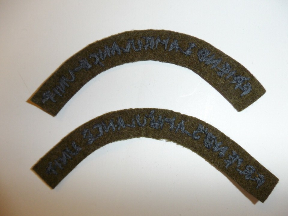 e3898p WW2 British 2nd French Armor Quaker Friends Ambulance Unit pair ...