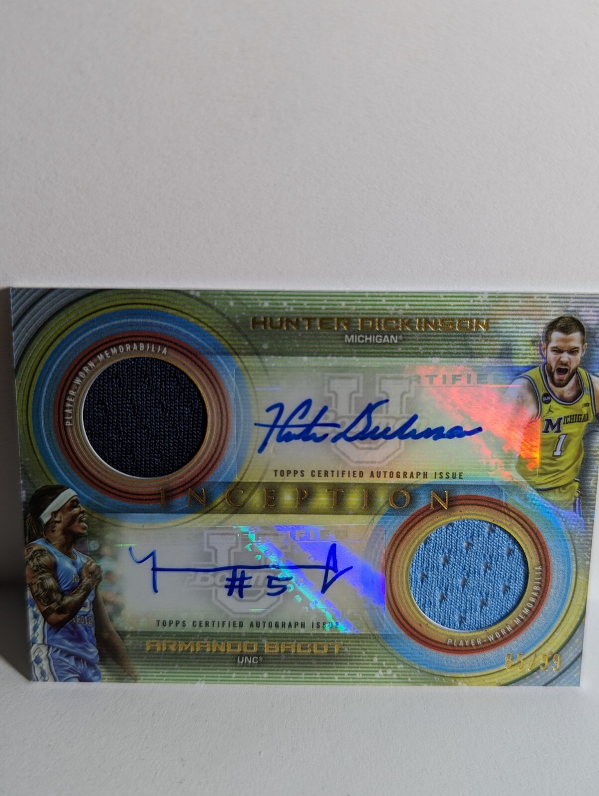 2022-23 BOWMAN INCEPTION HUNTER DICKINSON ARMANDO BACOT DUAL PATCH AUTO ...