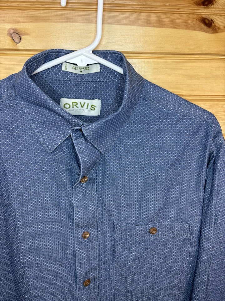 Orvis Long Sleeve Button Up Seersucker Shirt Men’s Medium Blue ...