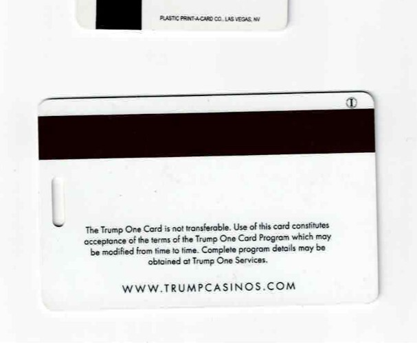 Donald TRUMP ONE Casino SLOT CARD Players Club - Atlantic City ...