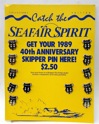 1989 SEATTLE SEAFAIR SPIRIT SKIPPER store card 12 tack pins Hydroplane ...