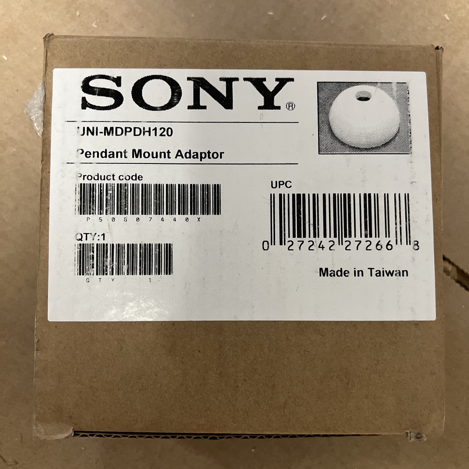 Sony UNI-MDPDH120 Pendant Mount Adapter for Indoor Mini Dome Cameras ...