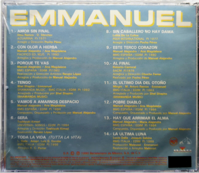 Toda La Vida Exitos, Emmanuel (CD). 78635304329| eBay