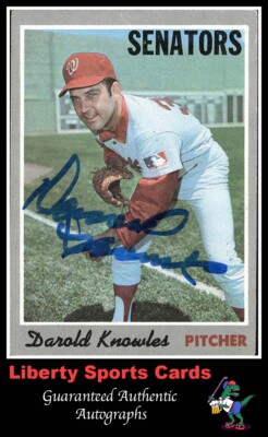 1960 Topps Darold Knowles #106 Authentic Autographed Card Washington ...