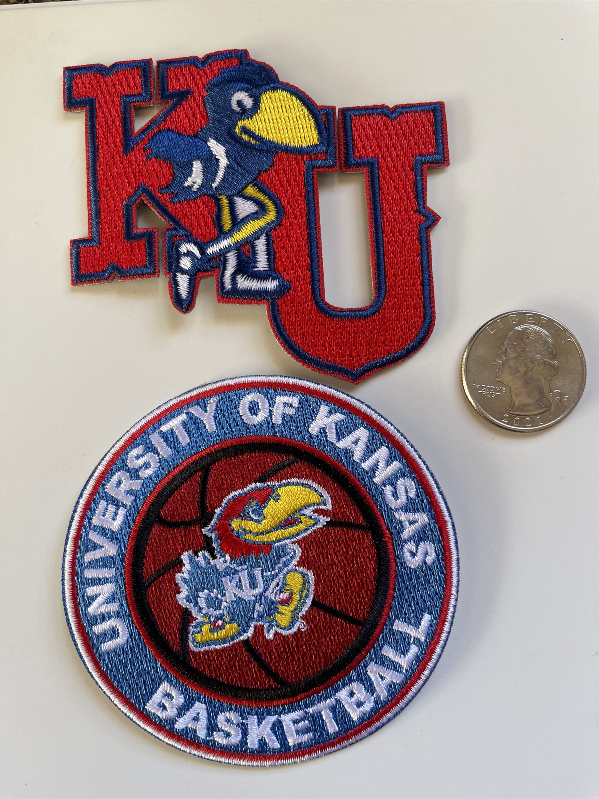 (2) KU Kansas Jayhawks Vintage Embroidered Iron On Patches patch lot 3" | eBay