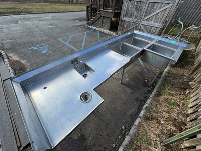 Stainless Steel Sink 4 Compartment Commercial Kitchen Bar Restaurant ...