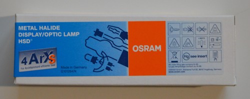 OSRAM METAL HALIDE DISPLAY/OPTIC LAMP 4ArXs HSD 250W/80 GY9,5 ...