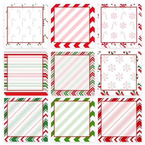 9 Pieces Christmas Candy Sticky Notes 3x3 Inch Cute Christmas Candy ...