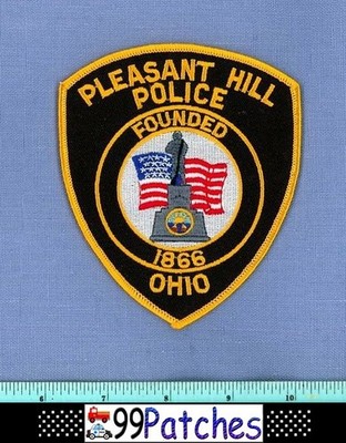 PLEASANT HILL OHIO Police Shoulder Patch MILITARY MONUMENT US FLAG 8H ...