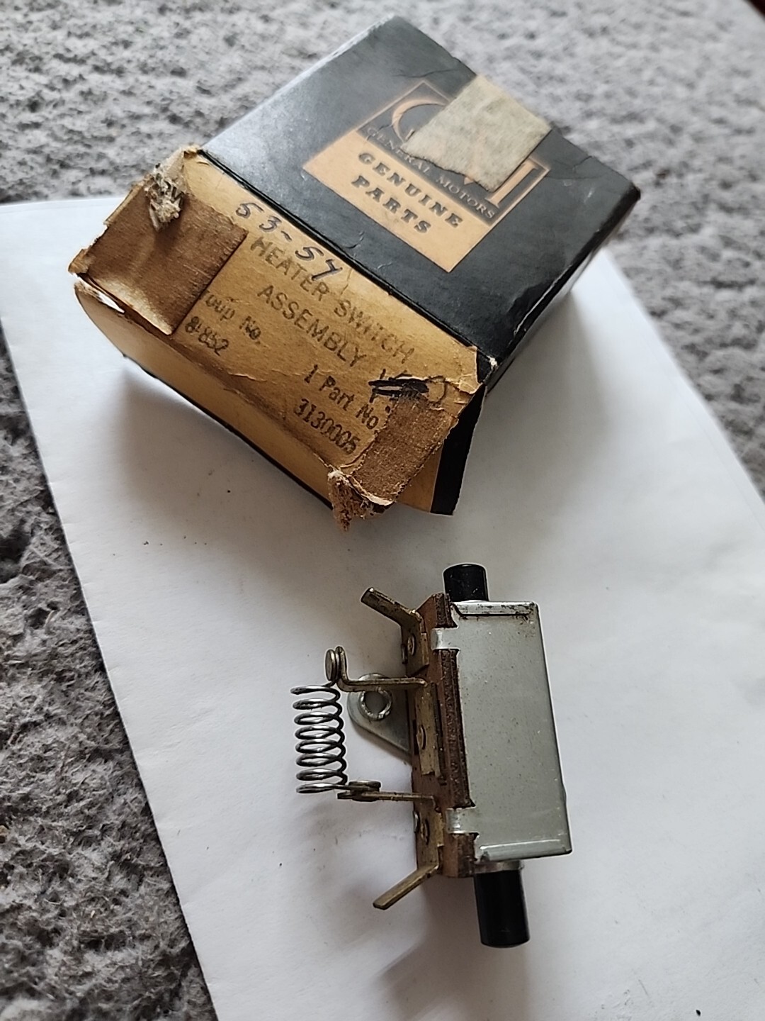 1953-1954 Chevrolet Heater Switch Assembly GM# 3130005 | OE | 0031000003005