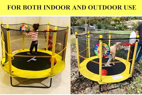 60" Trampoline for Kids, 5ft Mini Toddler Indoor & Outdoor Trampoline ...