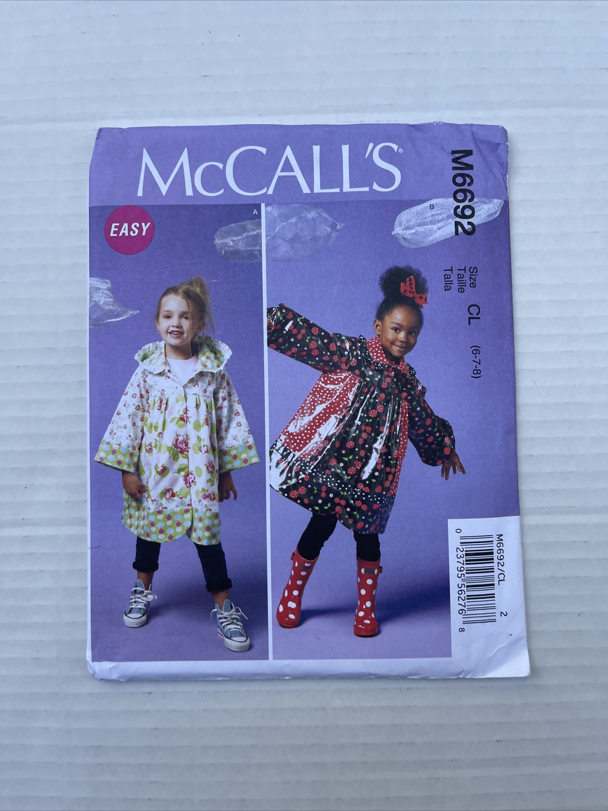 McCall’s 6692 M6692 Sewing Girls Raincoat Sewing Pattern - Size 6-7-8 ...