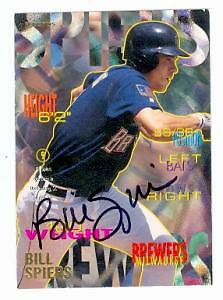 Bill Spiers autographed baseball card (Milwaukee Brewers) 1995 Fleer ...