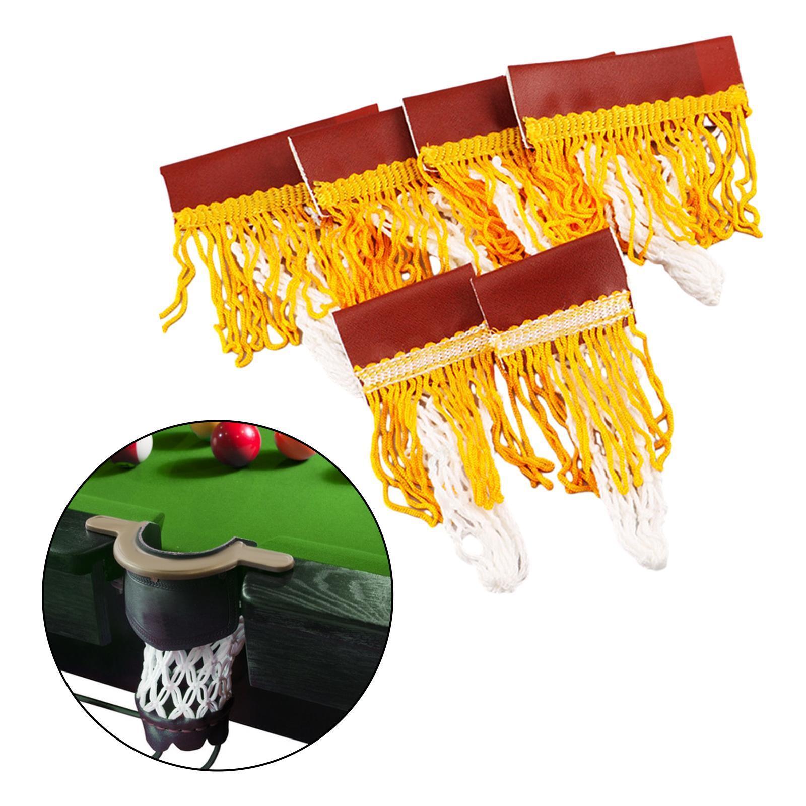 6Pcs Pool Table Pocket Snooker Pockets Billiard Net Ball Bag Billiard ...
