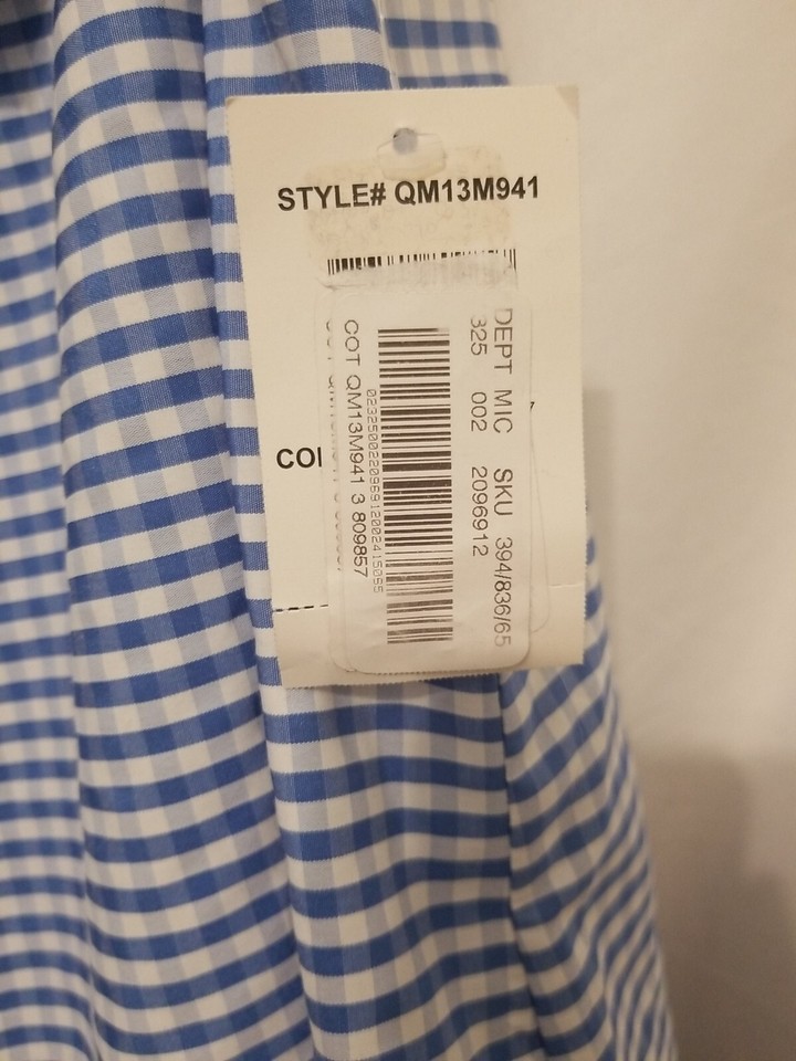 B. Darlin Off Shoulder Ruffle Shift Dress Juniors 3/4 Blue White Check ...