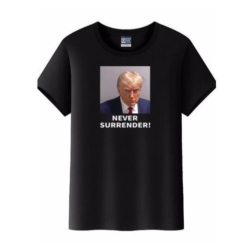 Donald Trump Mug Shot B&W – Never Surrender T-Shirt – 2024 Ultra MAGA S-3XL | eBay Australia