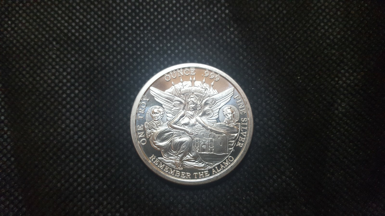 Texas Remember The Alamo Commemorative Silver coin .999 plus Gold foil ...