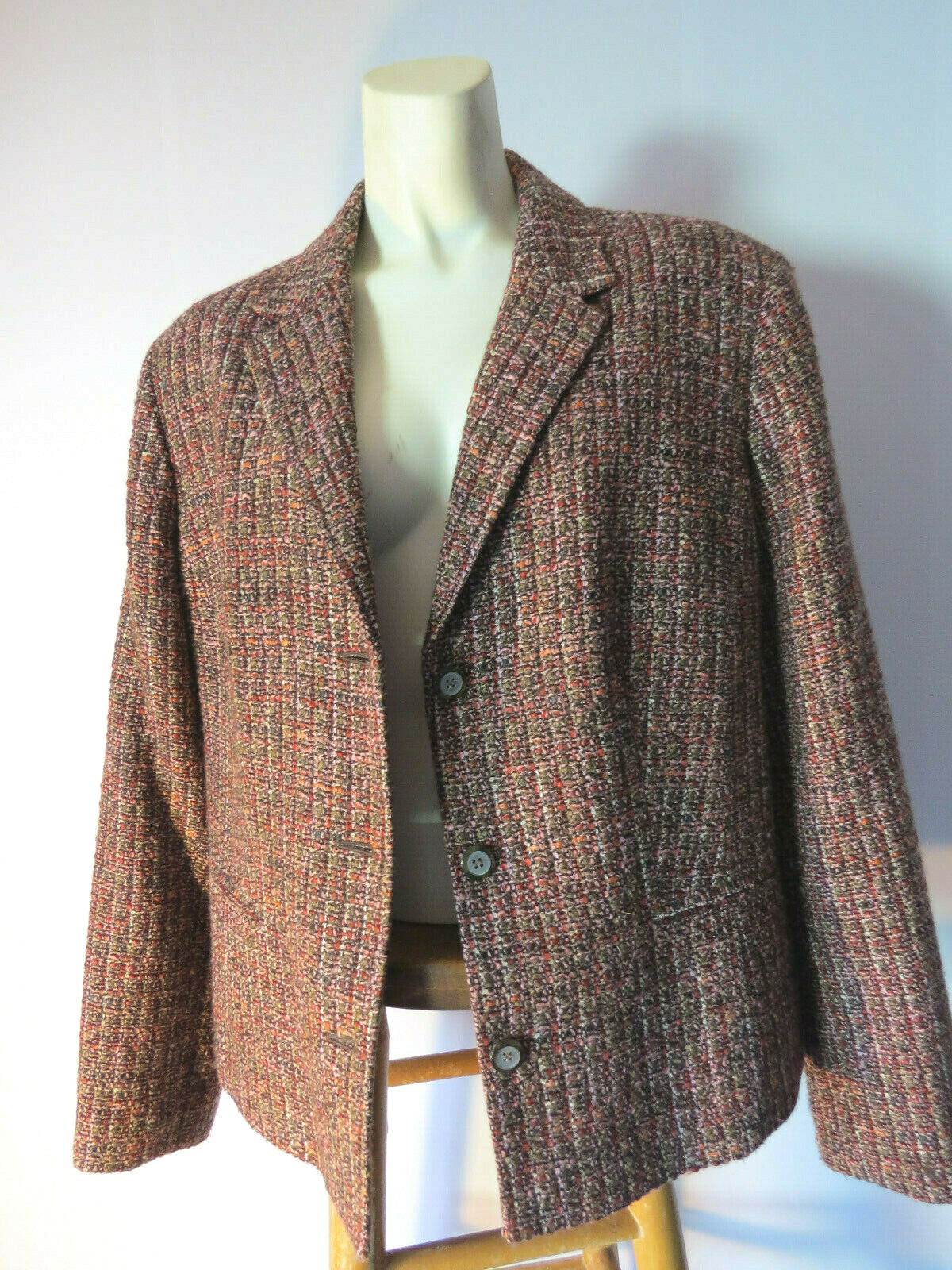 Vintage 16 JENNIFER MOORE BROWN TWEED BLAZER pink jacket JM COLLECTION ...