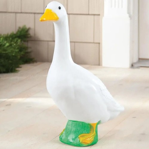 Large White 23"H Dress Up Goose Garden Statue Indoor Outdoor Porch Yard ...