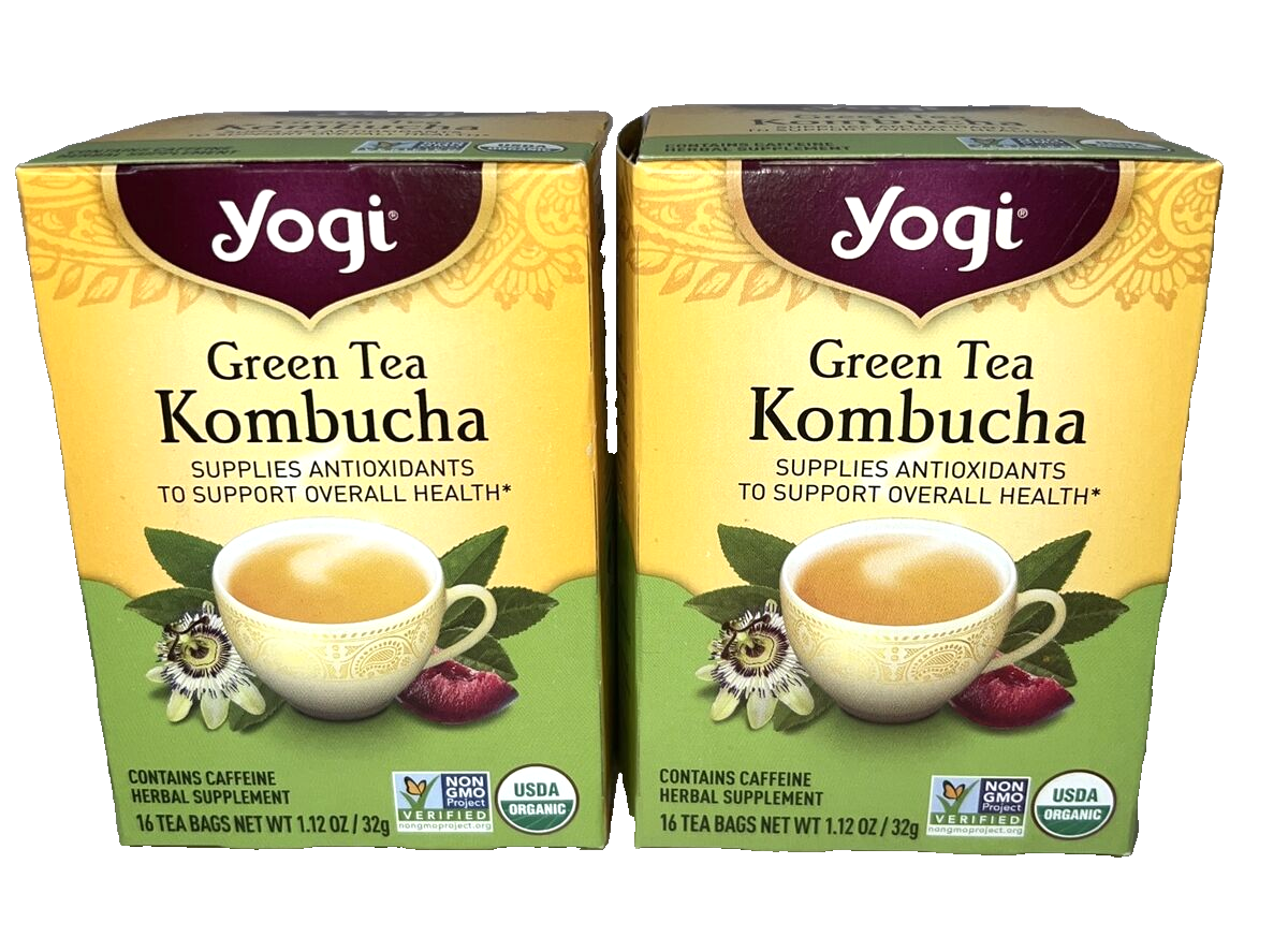 Yogi Green Tea Kombucha Overall Health Support Caffeine (2 Pack) BB:12/ ...