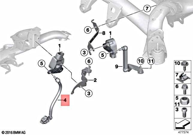 For BMW Genuine Headlight Level Sensor Strut Support Front 37146797817 ...