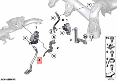 For BMW Genuine Headlight Level Sensor Strut Support Front 37146797817 ...