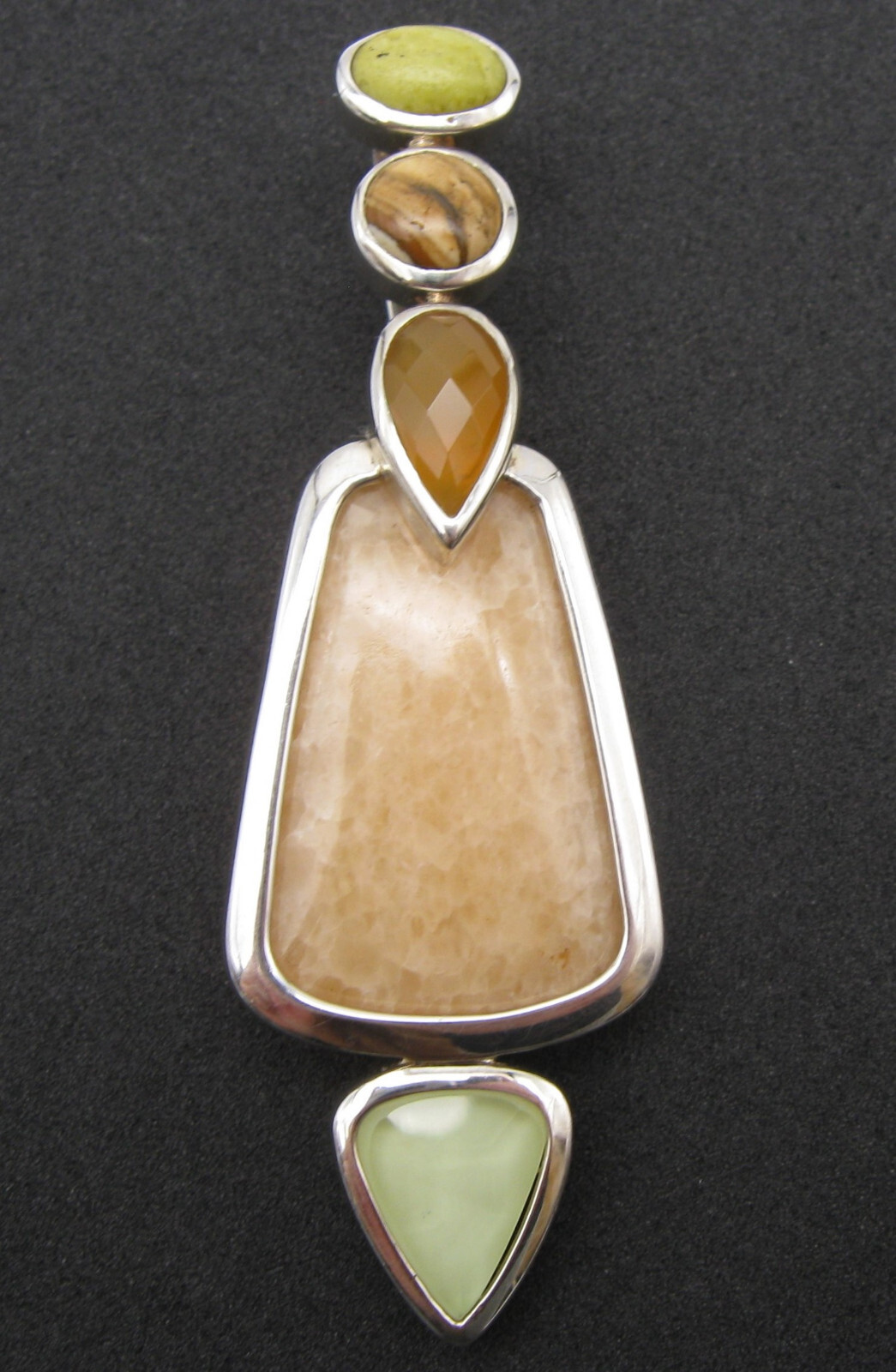 Whitney Kelly WK Sterling Silver 925 Peach Aventurine… - Gem