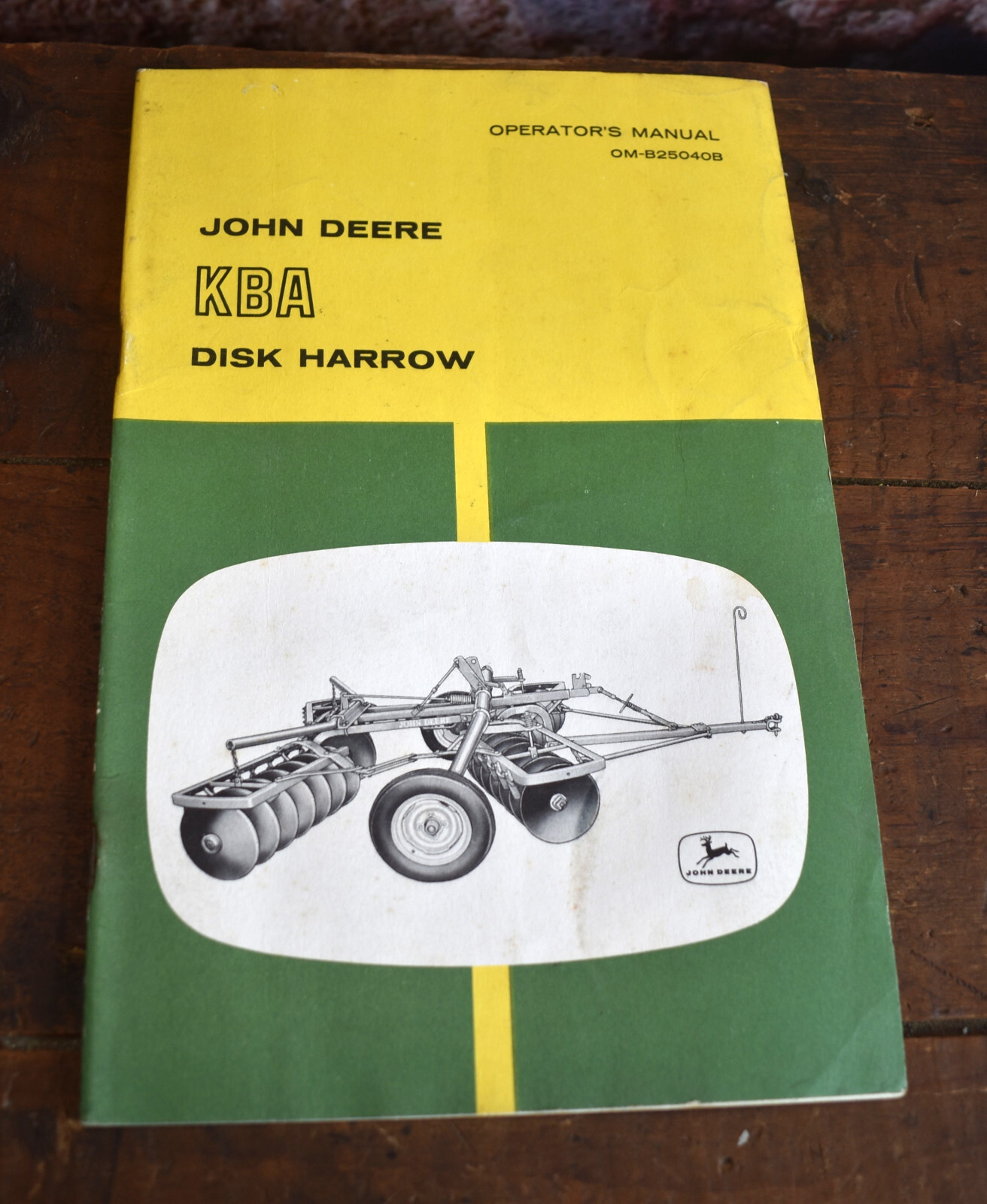 Vintage Original John Deere KBA Disk Harrow Operators Manual Book OM ...