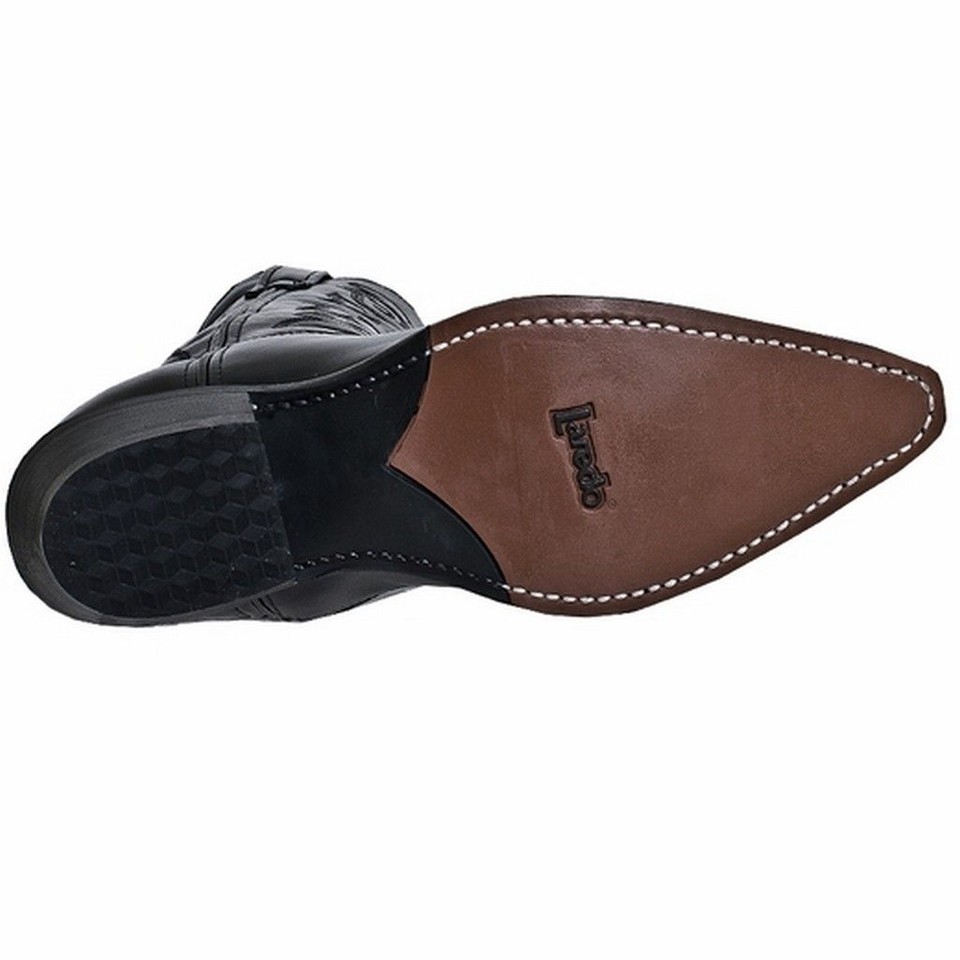 Laredo Western Boots Mens Hawk Cowboy Stitched Snip Toe Black 6860 | eBay