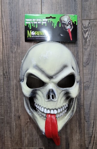 Tongue Out Skull Mask Morbid Enterprises Brand New Adult Halloween Face ...