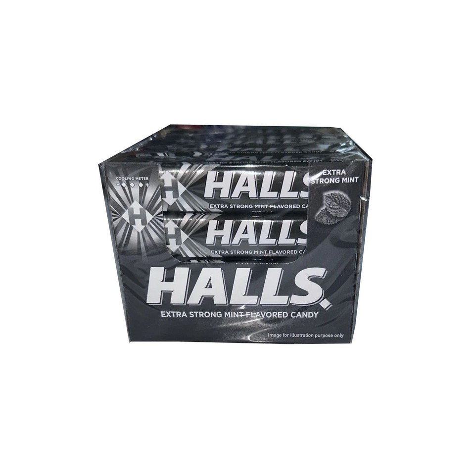 HALLS Relief Extra Strong Menthol/Mint Throat Drops 20 Packs of 9 Drops ...